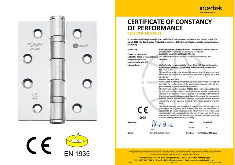 What Is a CE-Compliant Door Hinge? A Complete Guide to the EN1935 ...